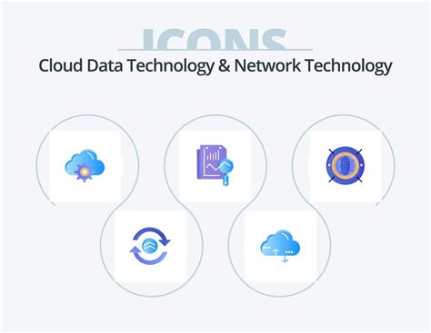 Cloud Data Technology And Network Technology Flat Icon Pack 5 Icon