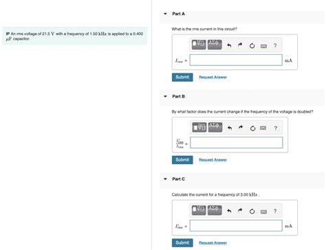 Solved What Is The Rms Current In This Circuit IP An Rms Chegg Com