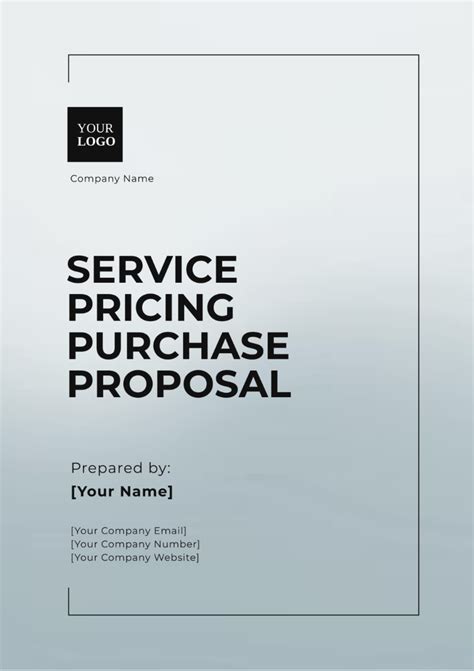 Free Pricing Proposal Templates Editable And Printable