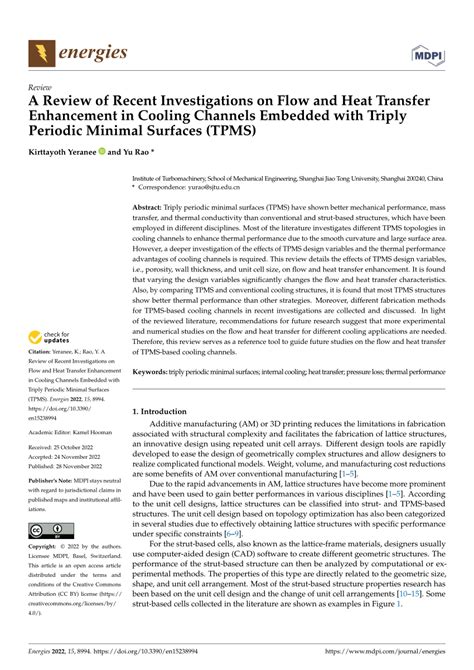 Pdf A Review Of Recent Investigations On Flow And Heat Transfer Enhancement In Cooling