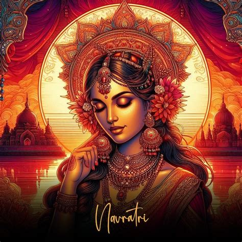 Navratri And Durga Puja Post Design Premium Ai Generated Vector