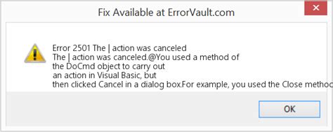 How To Fix Error The Action Was Canceled The Action Was