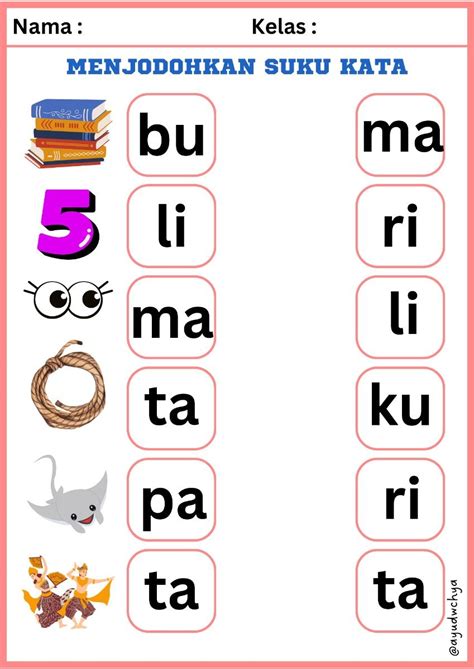 Menjodohkan Suku Kata Artofit