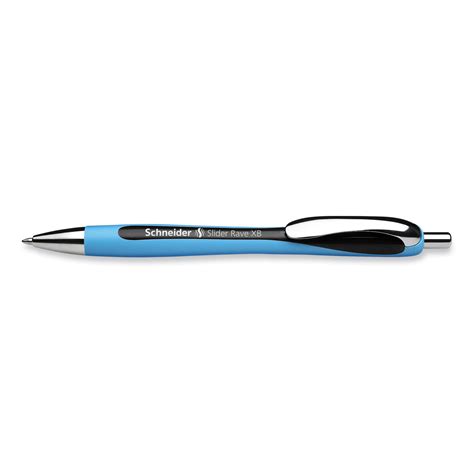 Slider Rave Xb Ballpoint Pen Retractable Extra Bold 1 4 Mm Black Ink Black Light Blue Barrel
