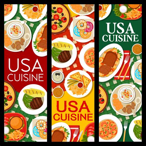 American Cuisine Food Menu Restaurant Cafe Banner 23591349 Vector Art