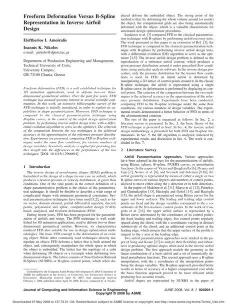 PDF Freeform Deformation Versus B Spline Representation In Inverse