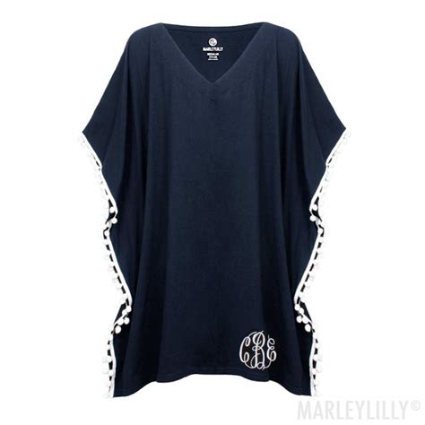 Monogrammed Pom Pom Beach Cover Up