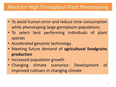 High Throughput Plant Phenotyping In Crop Improvement Pptx Agriculture Industries
