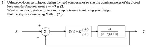 Solved Using Root Locus Techniques Design The Lead Compensator So