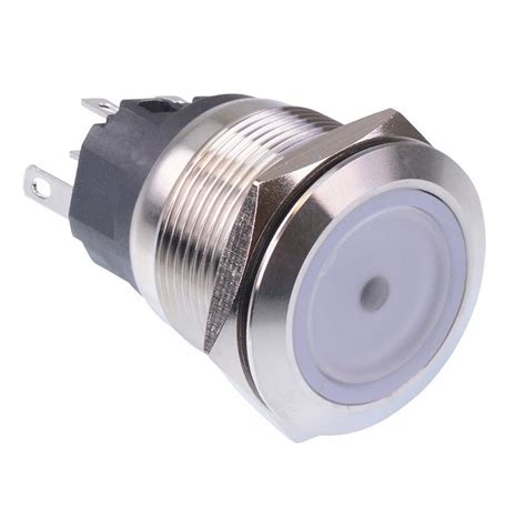 Blue Led Momentary 22mm Vandal Push Button Switch Dpdt 12v