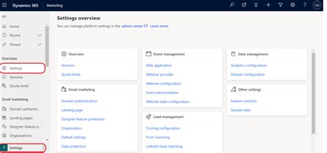 Unable To See The Advanced Settings Under Marketing Settings In Dynamics 365 Marketing Trial