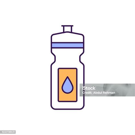 쉽게 편집하거나 수정할 수 있는 색상 채우기 벡터 아이콘이 있는 어린이 물병 윤곽선 0명에 대한 스톡 벡터 아트 및 기타 이미지