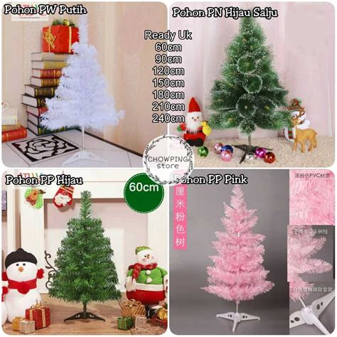 Jual Pohon Natal 90cm Pohon Cemara Putih Hijau Salju Christmas Tree Pvc