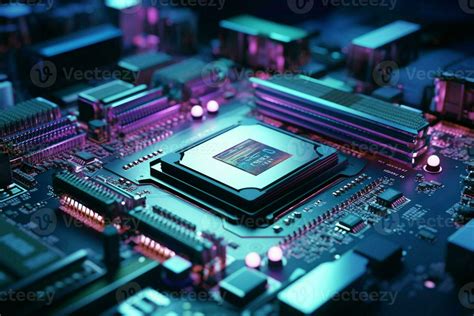 A Microchip On A Circuit Board Close Up Of A Microprocessor On A