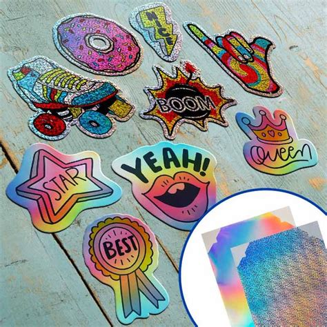 Papel Adhesivo Imprimible Silhouette Holográfico Papel Adhesivo Sobres De Papel Adhesivo