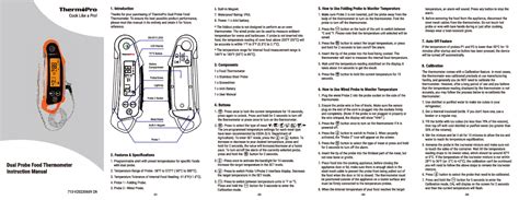 Thermopro Food Thermometer And Hygrometer User Manual Thermopro