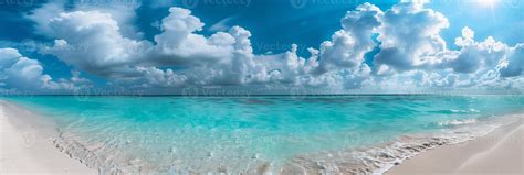 Ai Generated Beautiful Sandy Beach With White Sand And Hilly Terrain