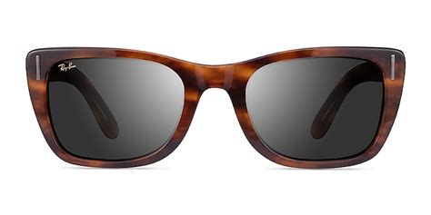 Ray Ban Caribbean Rectangle Striped Havana Frame Prescription