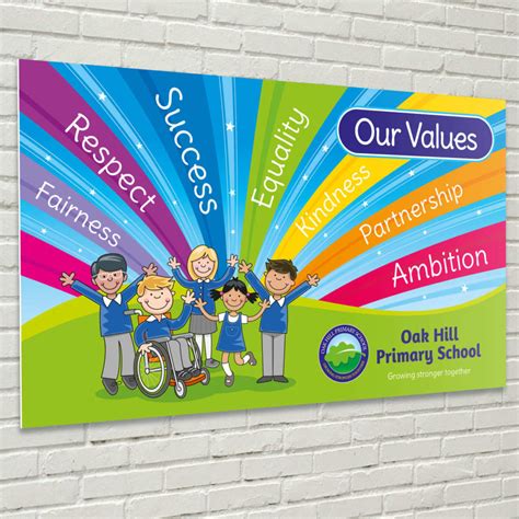 Our Values Rainbow Sign Customised For Your School