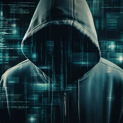 Premium Ai Image Hacker In The Hood In Front Of The Matrix A Computer