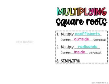 Multiplying Square Roots Notes Practice By For The Love Of Algebra