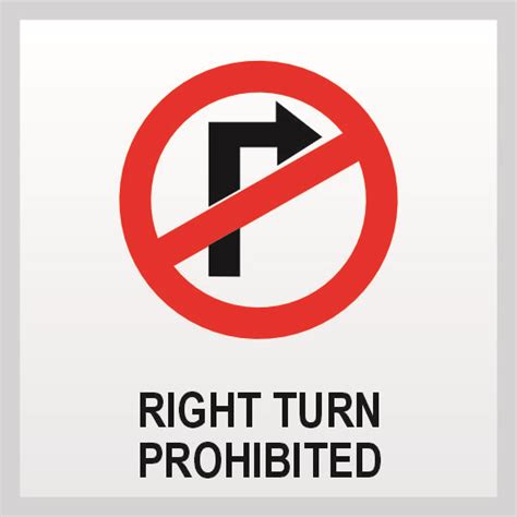Road Safety Signs Mandatory Sign Right Turn Prohibited