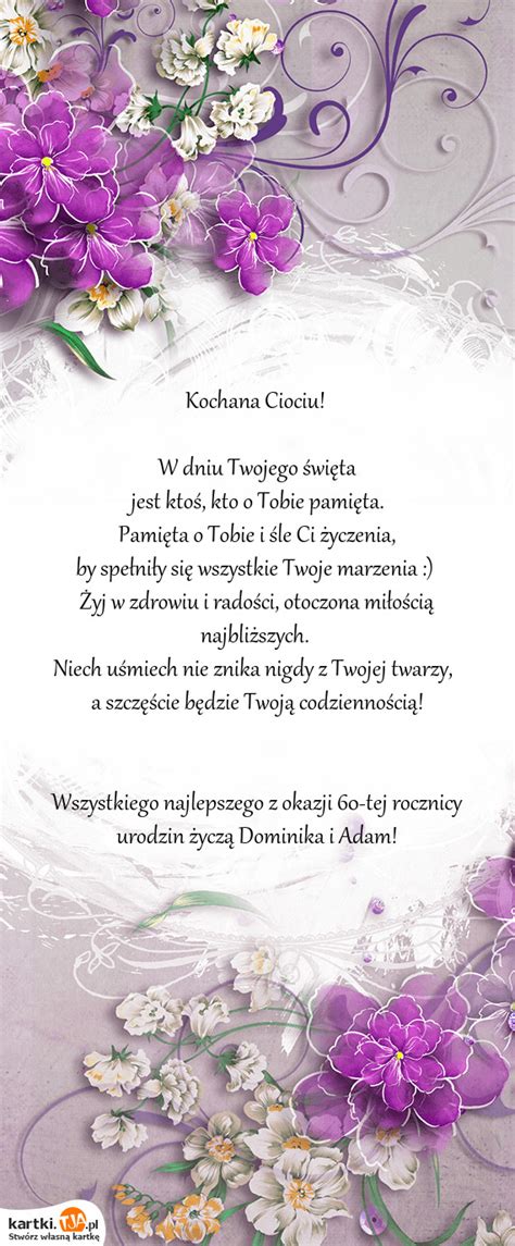 Żyj w zdrowiu i radości otoczona miłością najbliższych Darmowe kartki