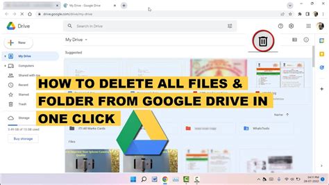 How To Delete All Google Drive Files At Once In One Click Youtube
