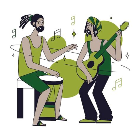 Premium Vector Isolated Pair Of Male Characters Playing Samba Music