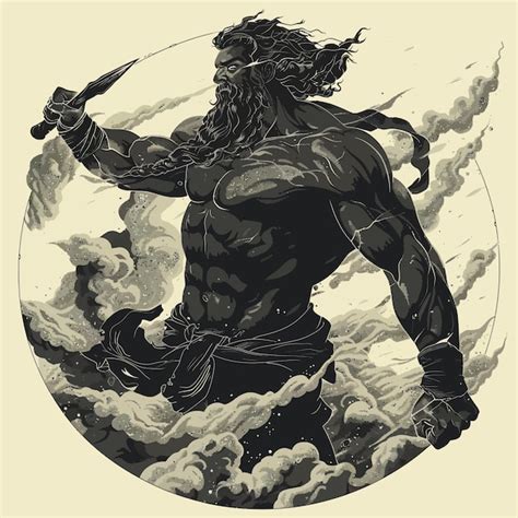 Premium Vector Titanomachytitanfightingtheolympusgreek