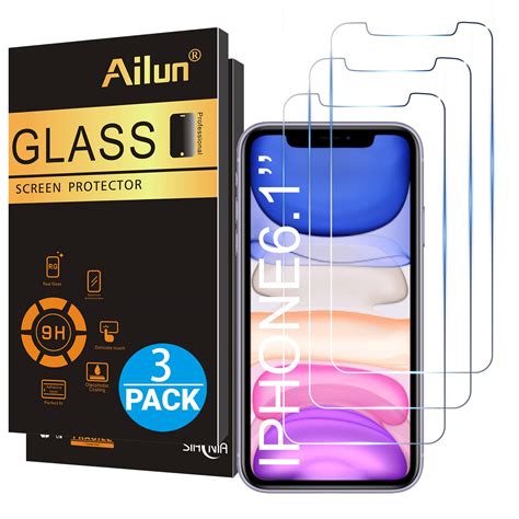Ailun Glass Screen Protector For Iphone 11iphone Xr 61 Inch 3 Pack