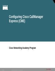Configuring Cisco CME Ppt Configuring Cisco CallManager Express CME Cisco Networking Academy
