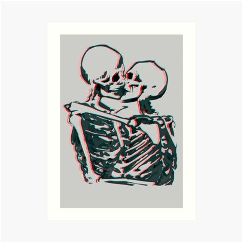 Kissing Skeletons Art Print For Sale By Julia Flora Redbubble