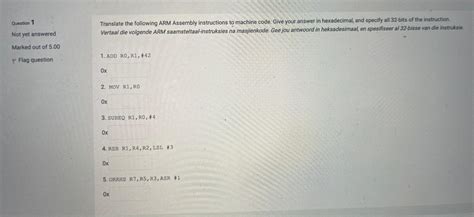 Solved Question 1 Translate The Following Arm Assembly