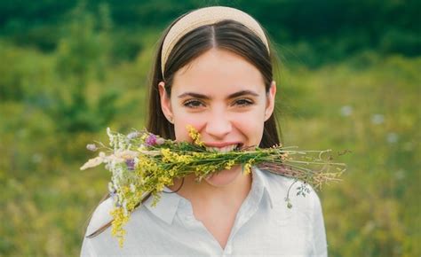 Premium Photo Spring Woman Face For Banner Vegan Concept Organic