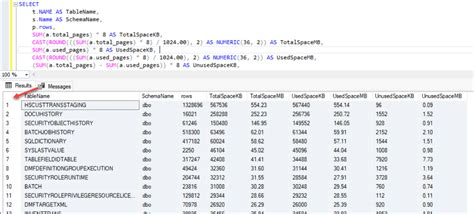How To Get Table Size Of All Table In A Sql Db In A Spreadsheet