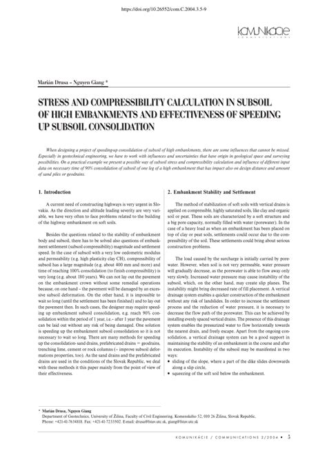 Pdf Stress And Compressibility Calculation In Subsoil Of High