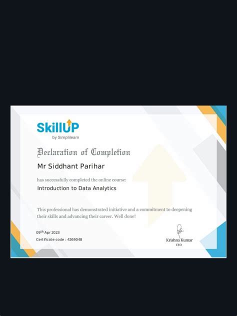 Siddhant Singh Parihar On Linkedin Thank You Skill Up For Upgrading My Skills