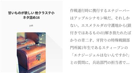 腐界戦線 ソニック血界戦線 甘いものが欲しい 他クラステ小ネタ詰め16 Yakの小説 Pixiv
