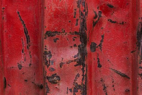Old Red Rusty Container With Blows As Background Stock Image Image Of