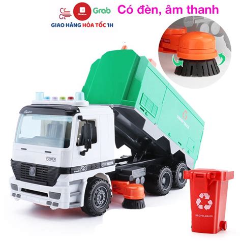 Xe đồ Chơi Dọn Vệ Sinh Và Quét Rác đường Phố Có đèn âm Thanh Kèm Thùng