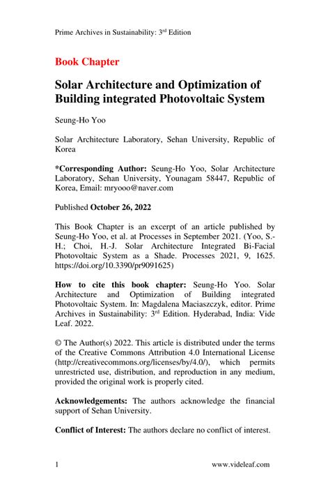 Pdf Solar Architecture And Optimization Of Building Integrated Photovoltaic System