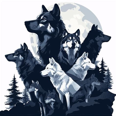 Manada De Lobos 2 Vector Premium