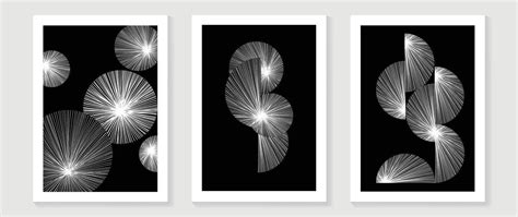 Abstract Line Art Background Vector Minimalist Modern Contour Drawing With White Line On Black