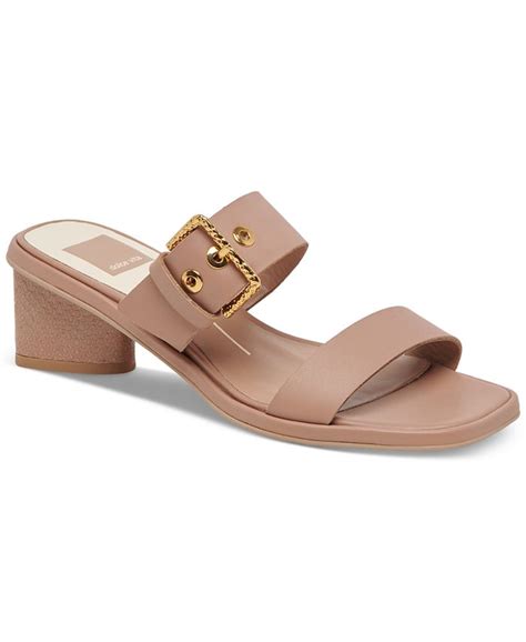 Dolce Vita Womens Riva Buckled Slip On Block Heel Sandals Macys
