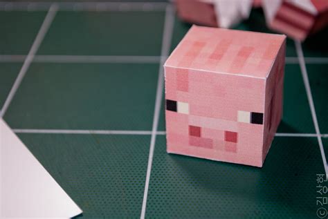 마인크래프트 종이모형 만들기 마인크래프트 돼지 만들기 네이버 블로그