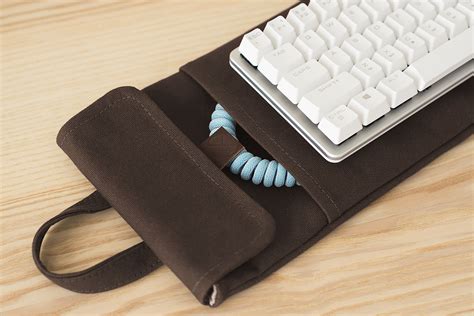 Mechanical Keyboard Sleeve Carry Case In Dark Brown Modern Coup Design Studio