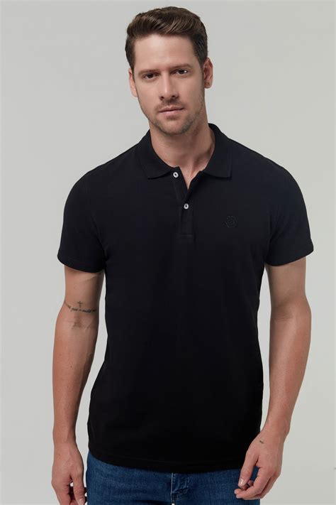 Ds Damat Regular Fit Siyah 100 Pamuk Polo Yaka T Shirt 200607442 Flo
