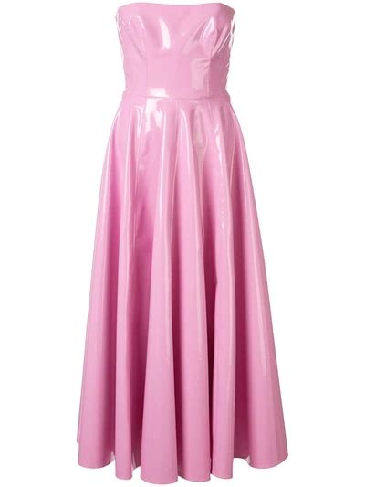 Alex Perry Powell Vinyl Effect Dress In Pink Modesens