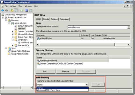 WMI Filters In Group Policy Objects